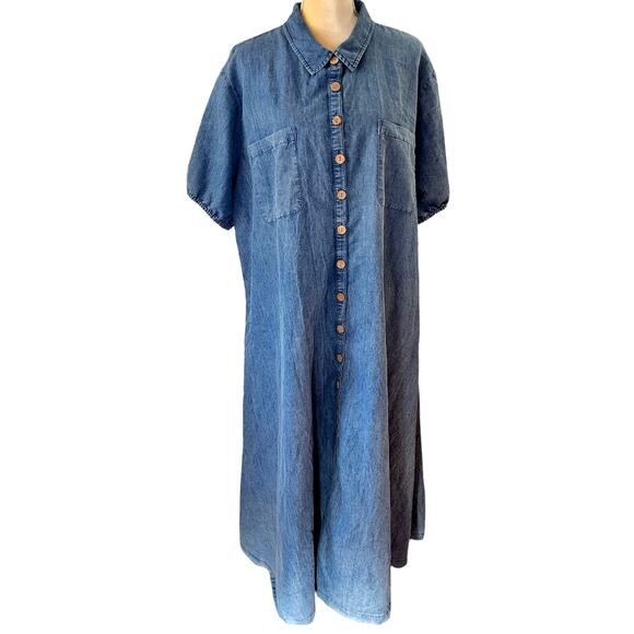 Given Kale | Dresses | Given Kale Button Down Puff Sleeve Plus Size 3x ...